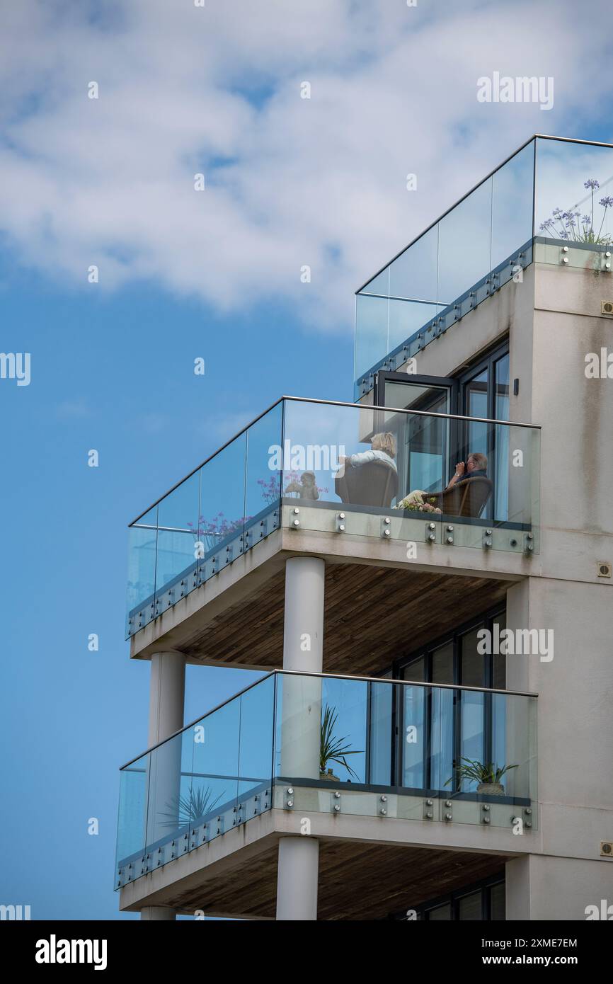 luxury flats with balconies at the seafront in cowes on the isle of ...