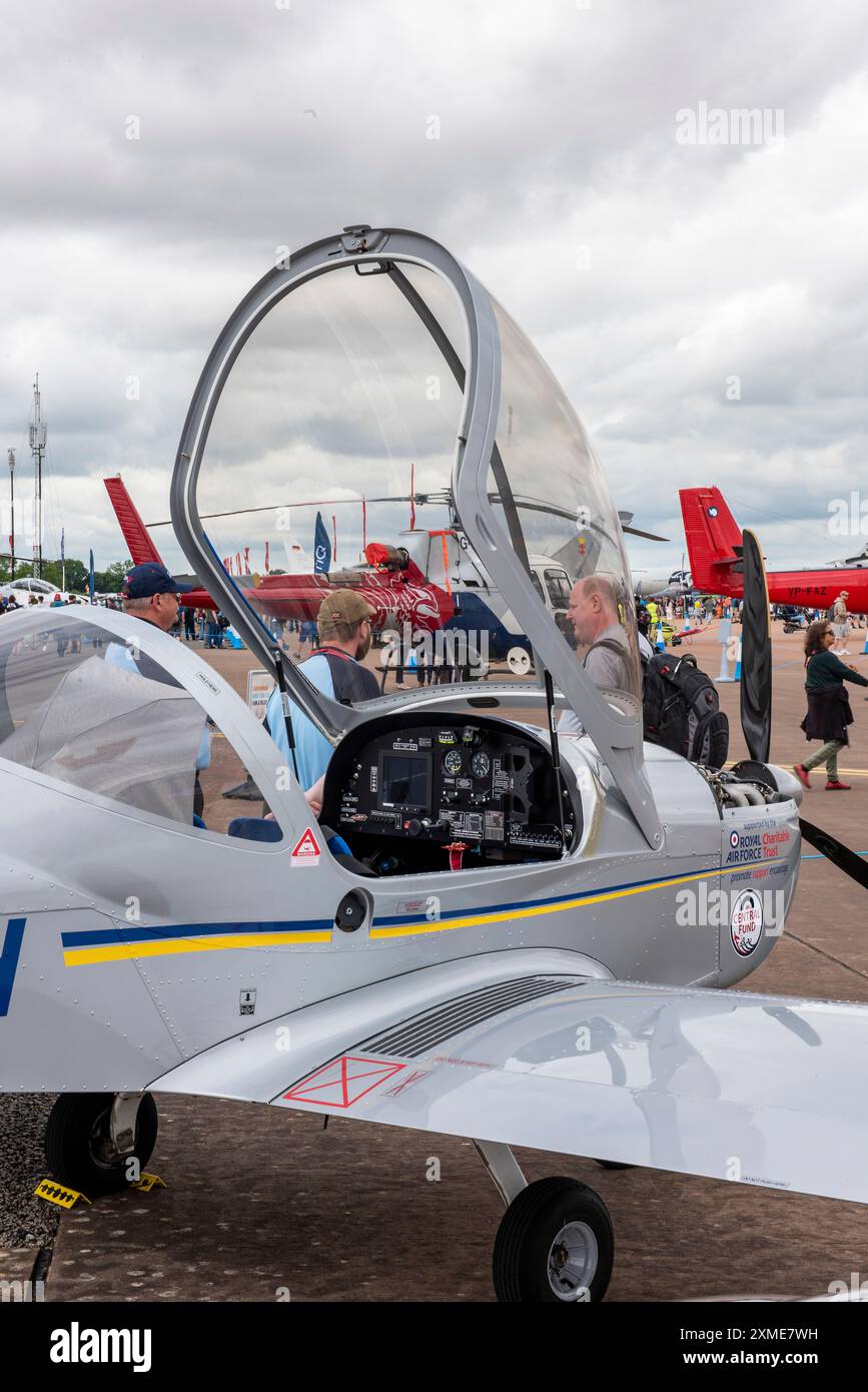 cockpit of an raf tutor training aircraft on display at the royal ...