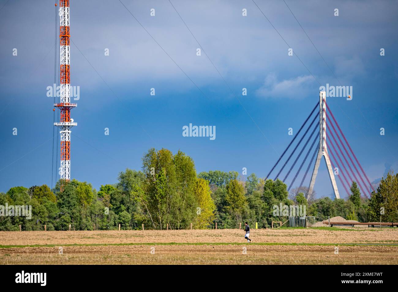 Niederrheinbruecke Wesel, bridge pier, B58, cable-stayed bridge, the ...