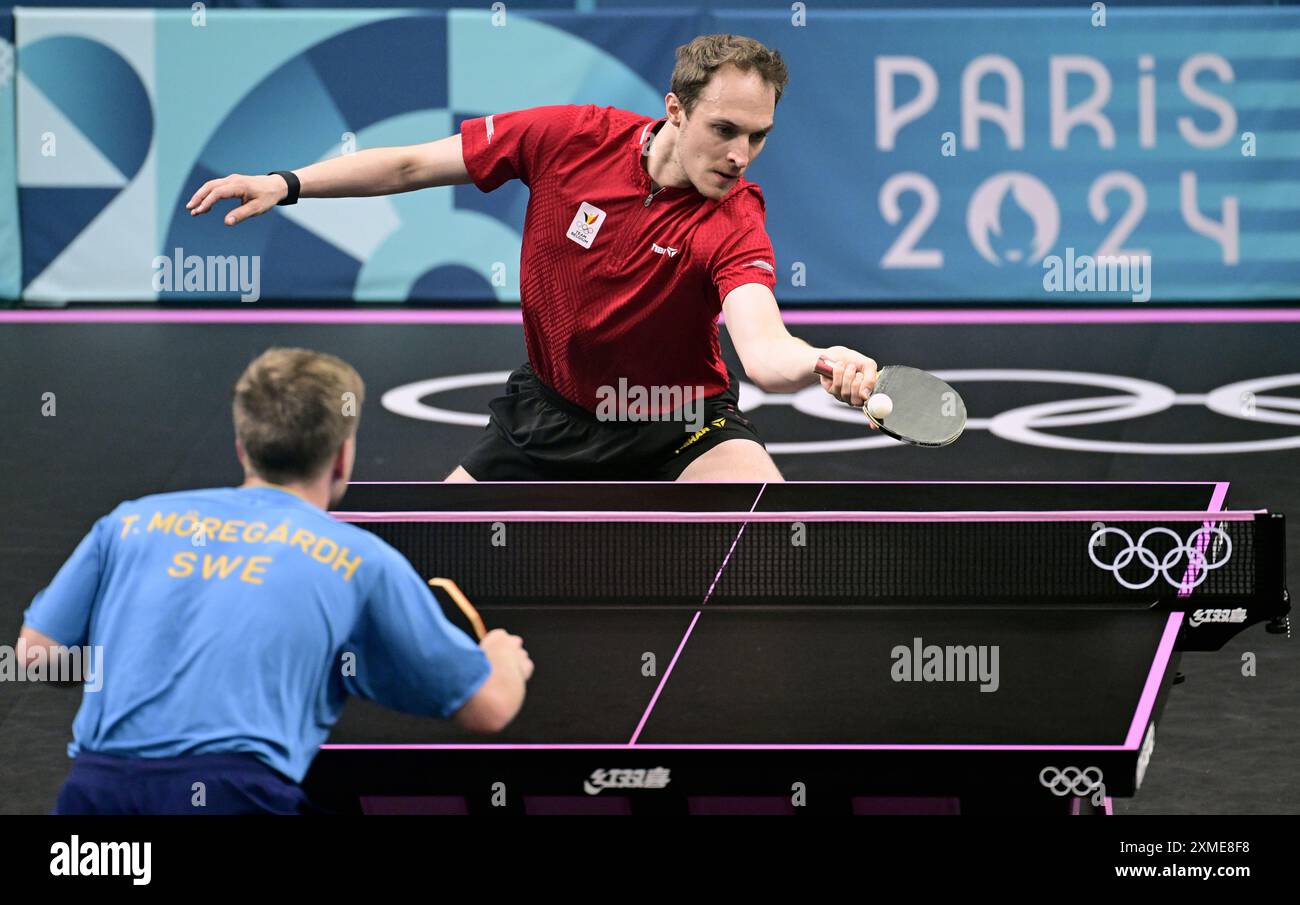 Paris, France. 27th July, 2024. Swedish Truls Moregardh and Belgian ...