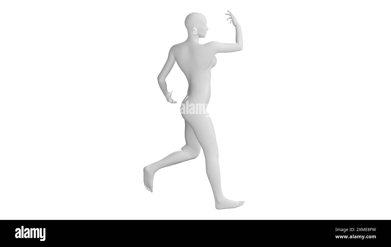 Female Mannequin in Dynamic Dancing Pose Isolated on White Background ...