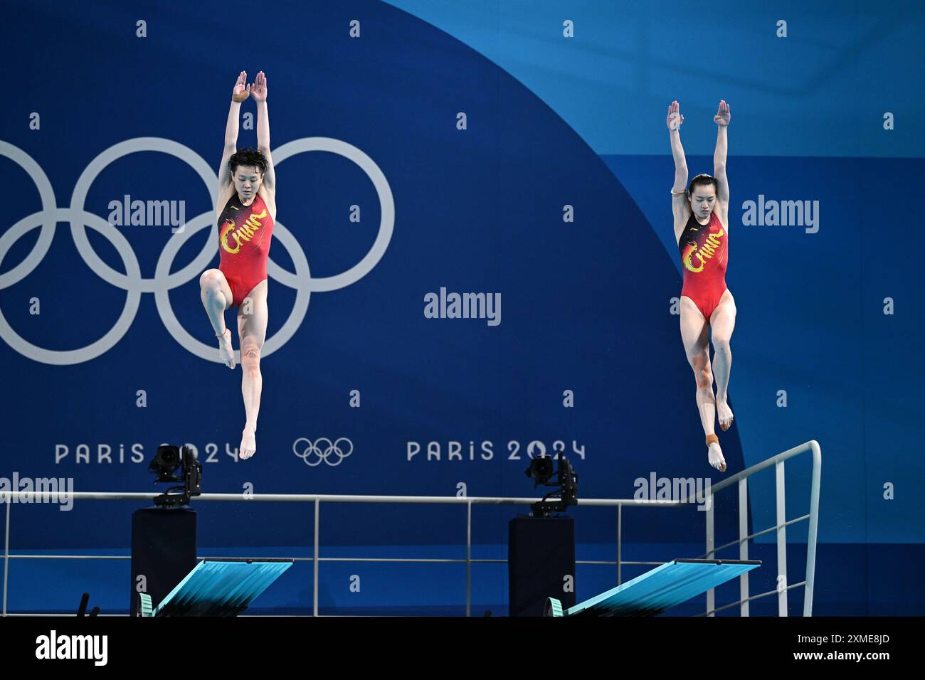 27th July 2024; Paris Olympic Games, Paris, France, Day 2; Womens 3m synchronised springboard ...