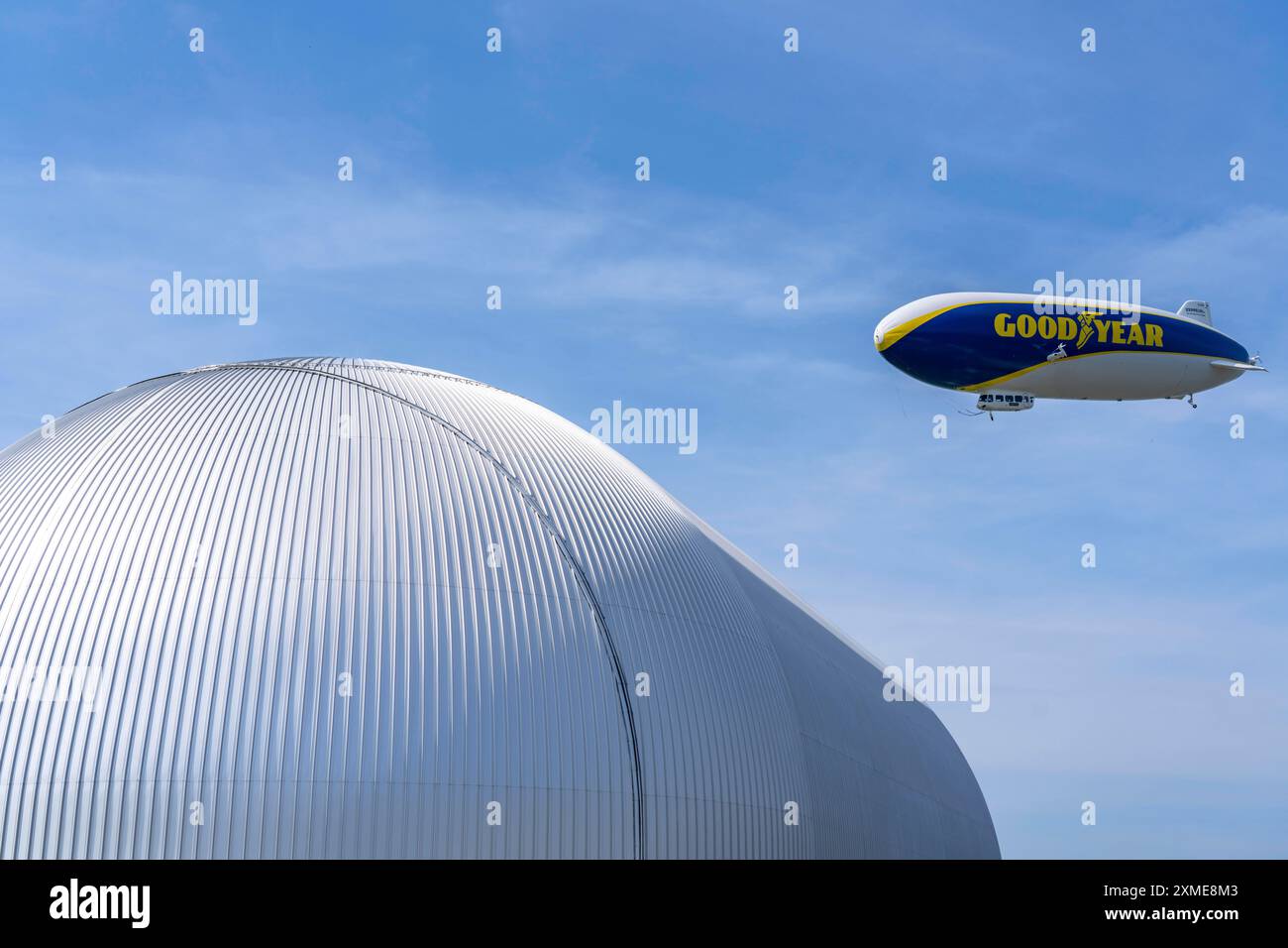 The Zeppelin NT, newly stationed at Essen/Muelheim Airport, undertakes ...