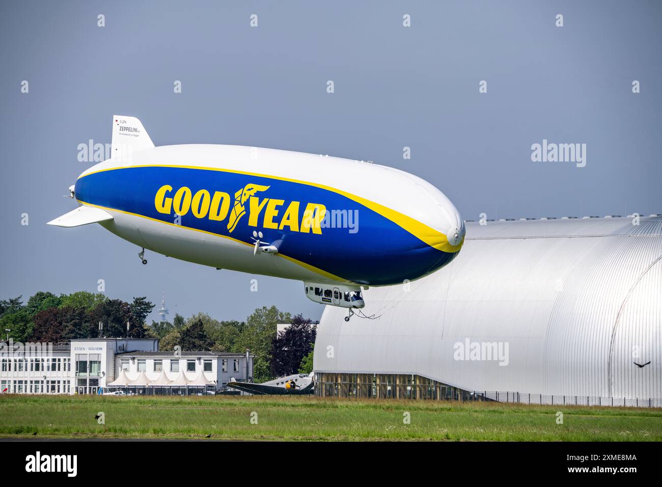 The Zeppelin NT, newly stationed at Essen/Muelheim Airport, undertakes ...