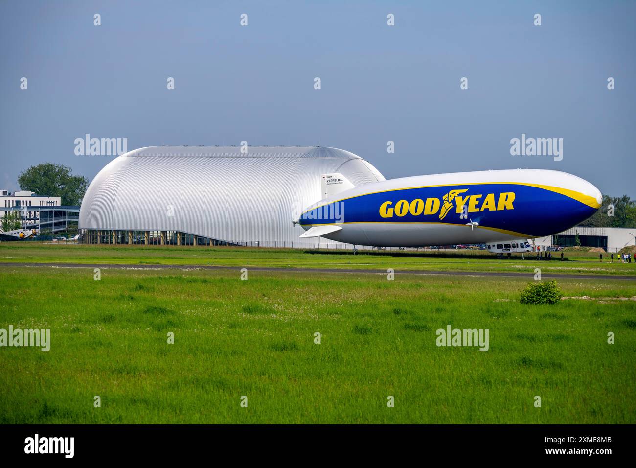 The Zeppelin NT, newly stationed at Essen/Muelheim Airport, undertakes ...