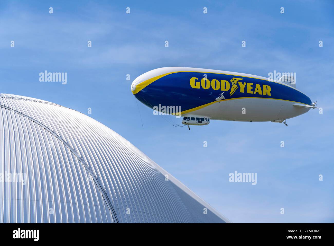 The Zeppelin NT, newly stationed at Essen/Muelheim Airport, undertakes ...