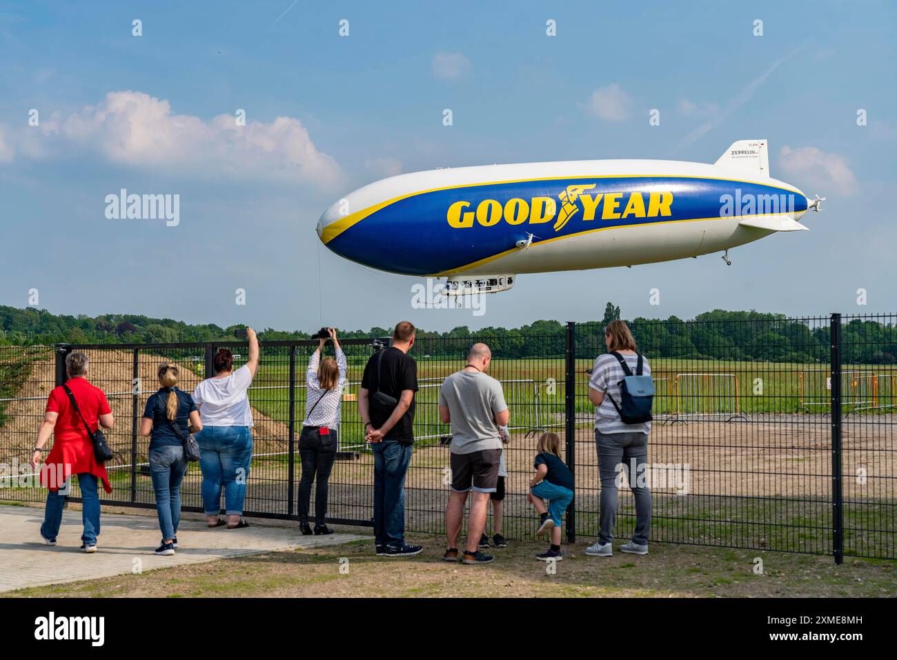 The Zeppelin NT, newly stationed at Essen/Muelheim Airport, undertakes ...