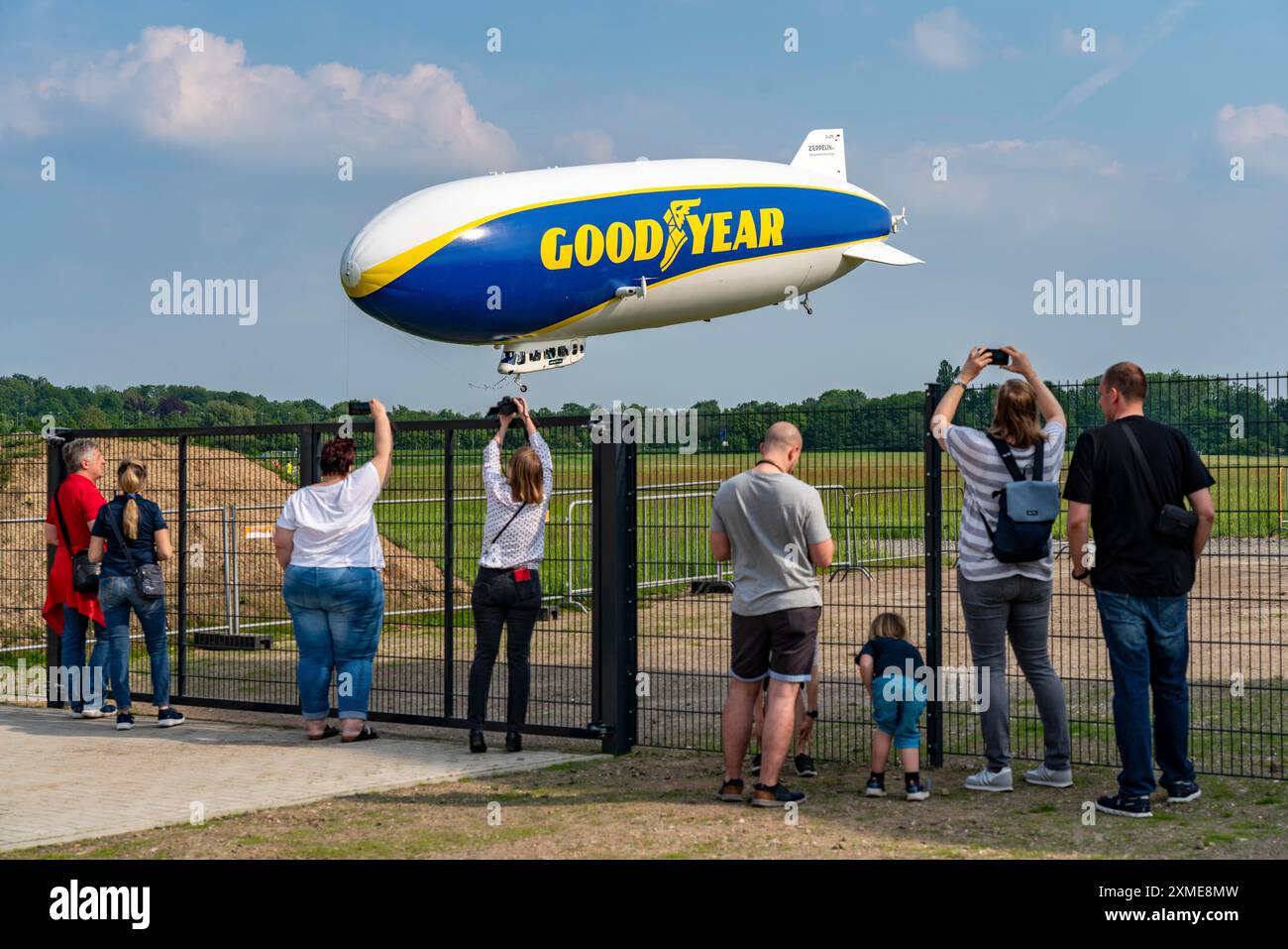 The Zeppelin NT, newly stationed at Essen/Muelheim Airport, undertakes ...