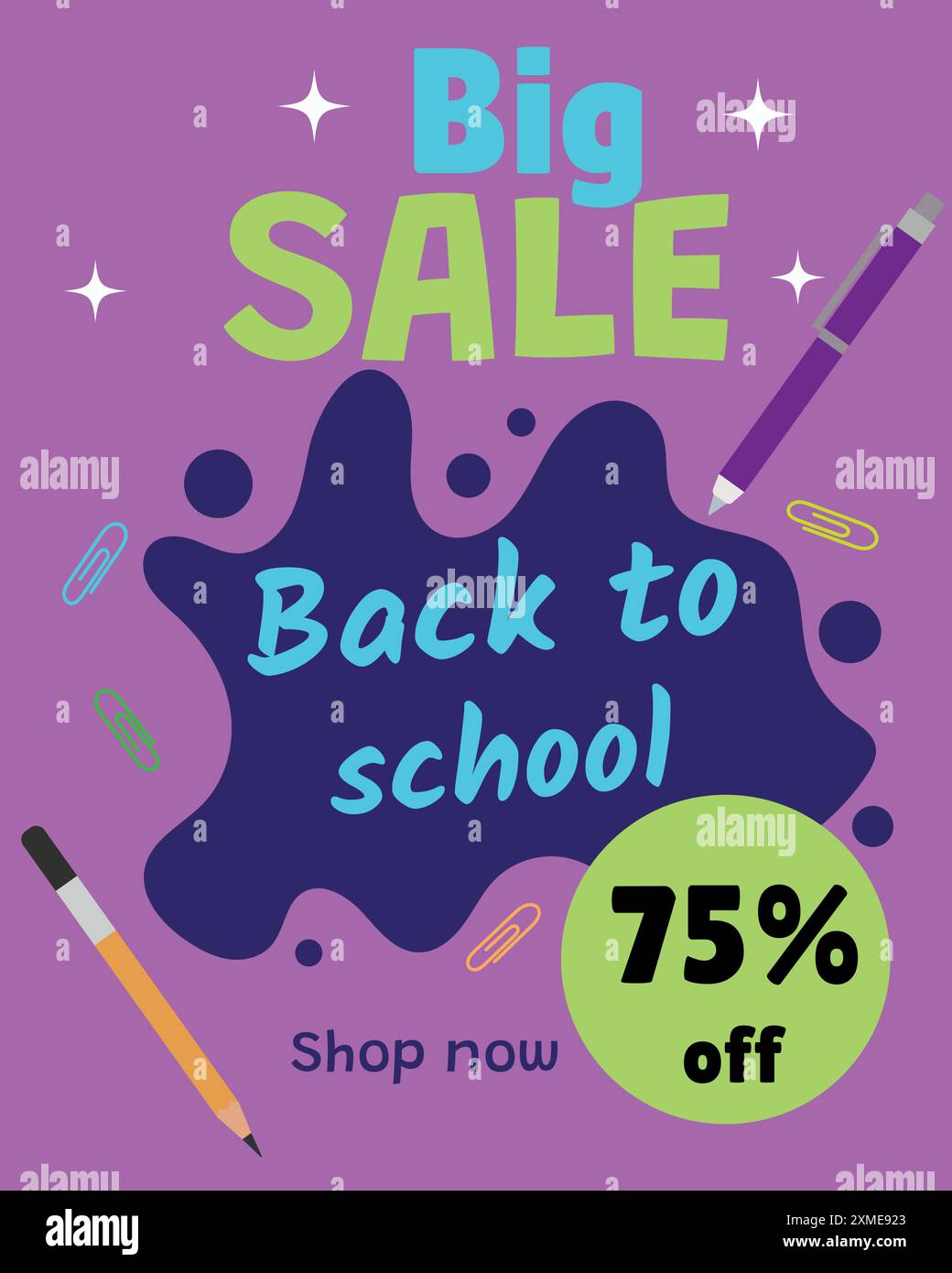 Sale back to school 75 percent Stock Vector Image & Art - Alamy