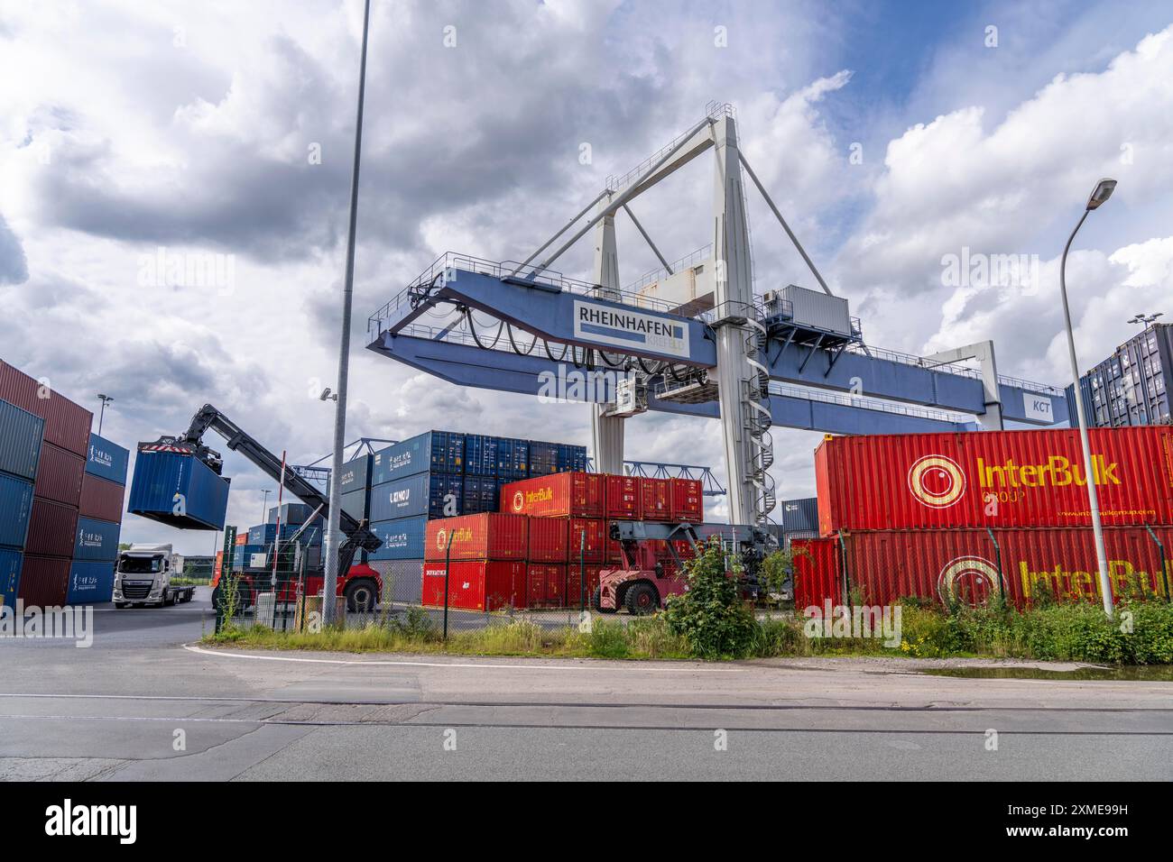 Container terminal at the Rhine harbour Krefeld, inland port, 4th ...