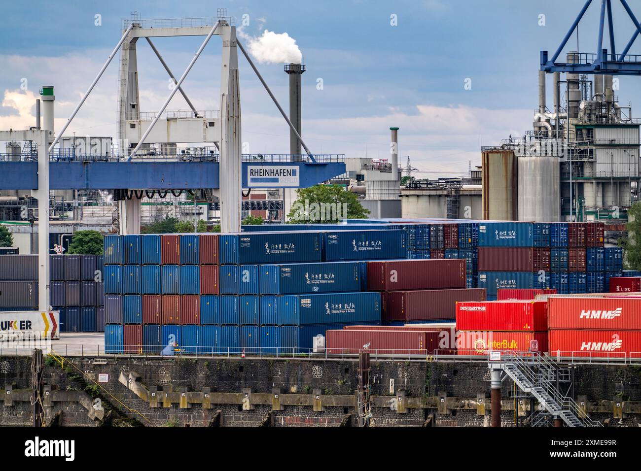 Container terminal in the Rhine port of Krefeld, inland port, 4th ...