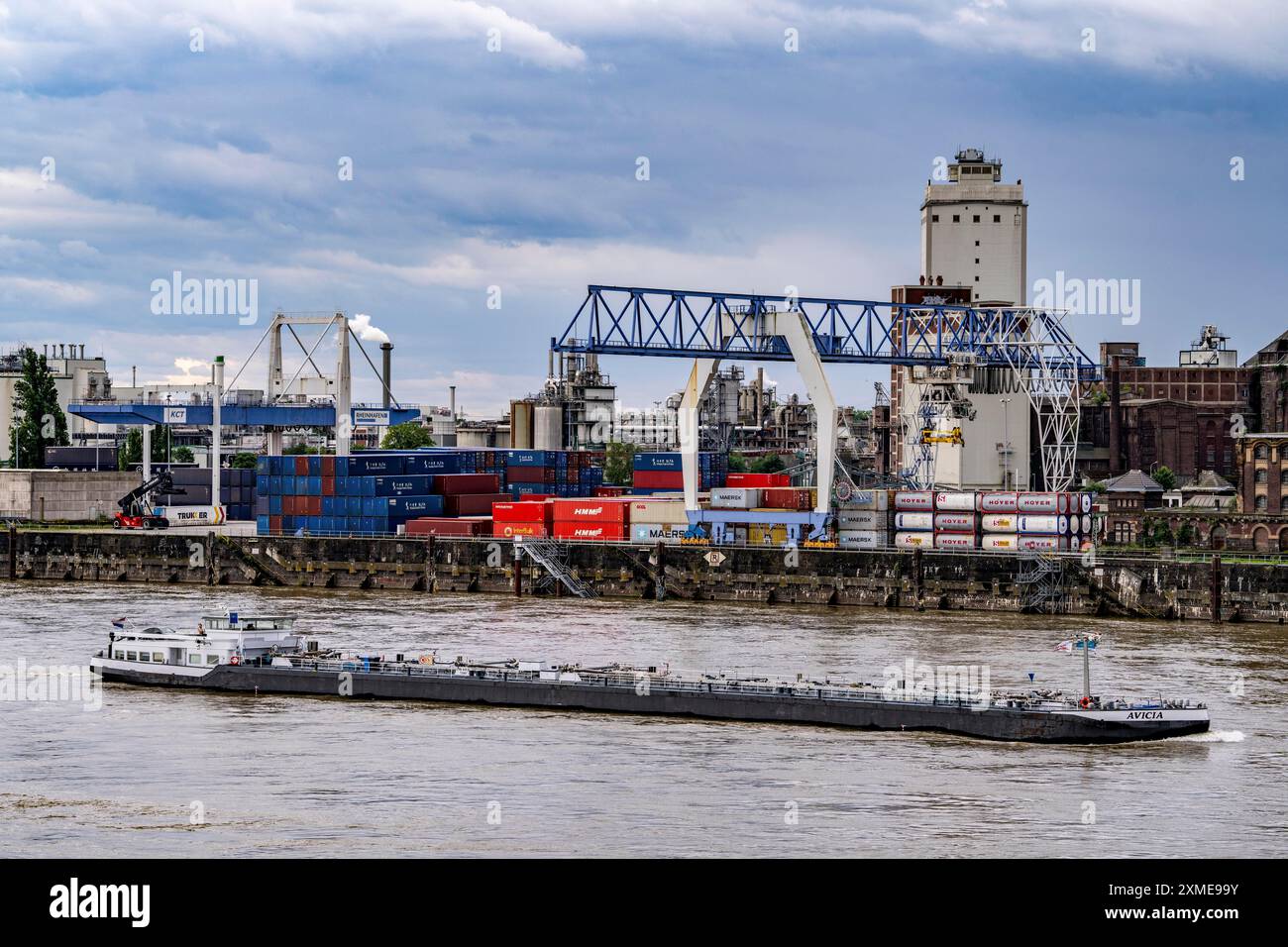 Container terminal in the Rhine port of Krefeld, inland port, 4th ...