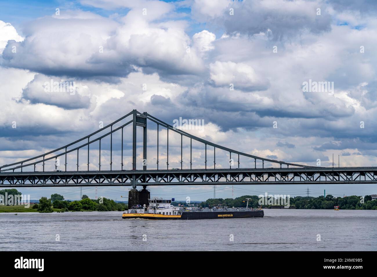 The Krefeld-Uerdingen Bridge over the Rhine, between Krefeld and ...