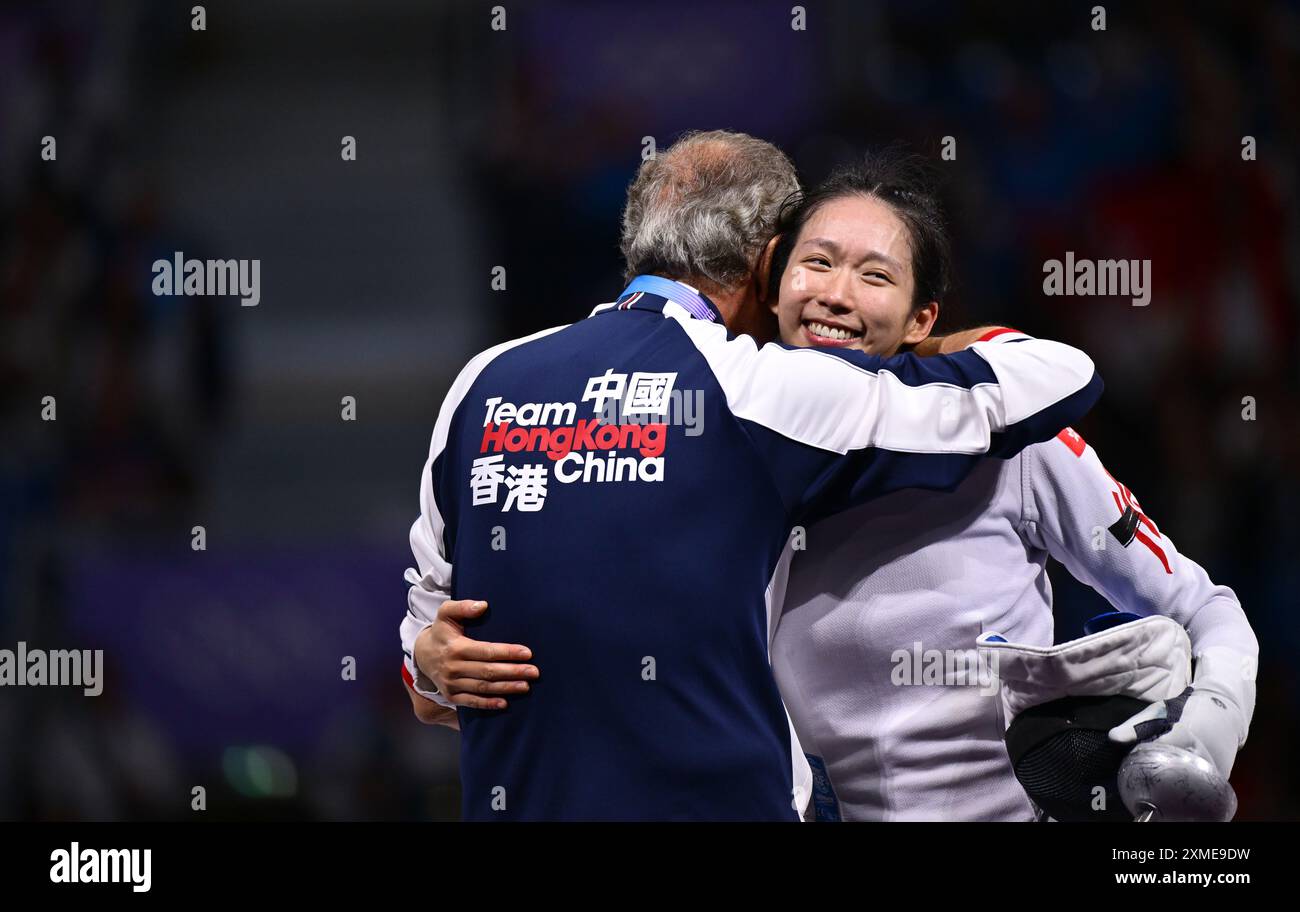 Paris, France. 27th July, 2024. Vivian Kong Man Wai (R) of China's Hong ...