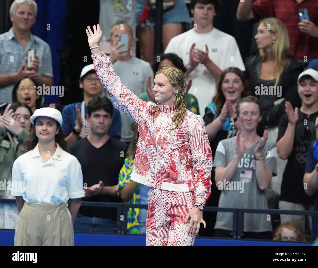 Paris, France. 27th July, 2024. Silver medalist Summer McIntosh of ...