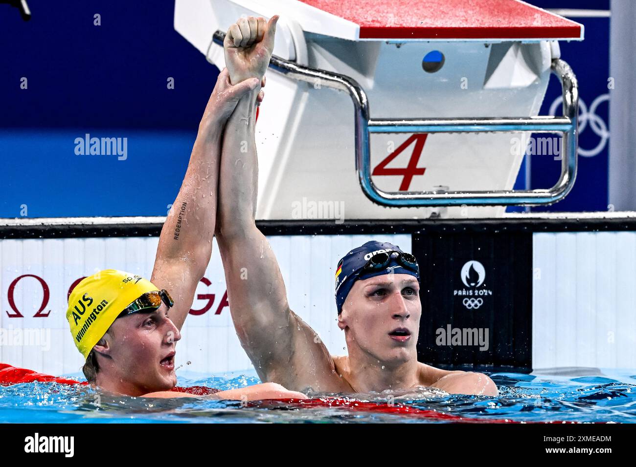 Paris, France. 27th July, 2024. Elijah Winnington of Australia, silver ...
