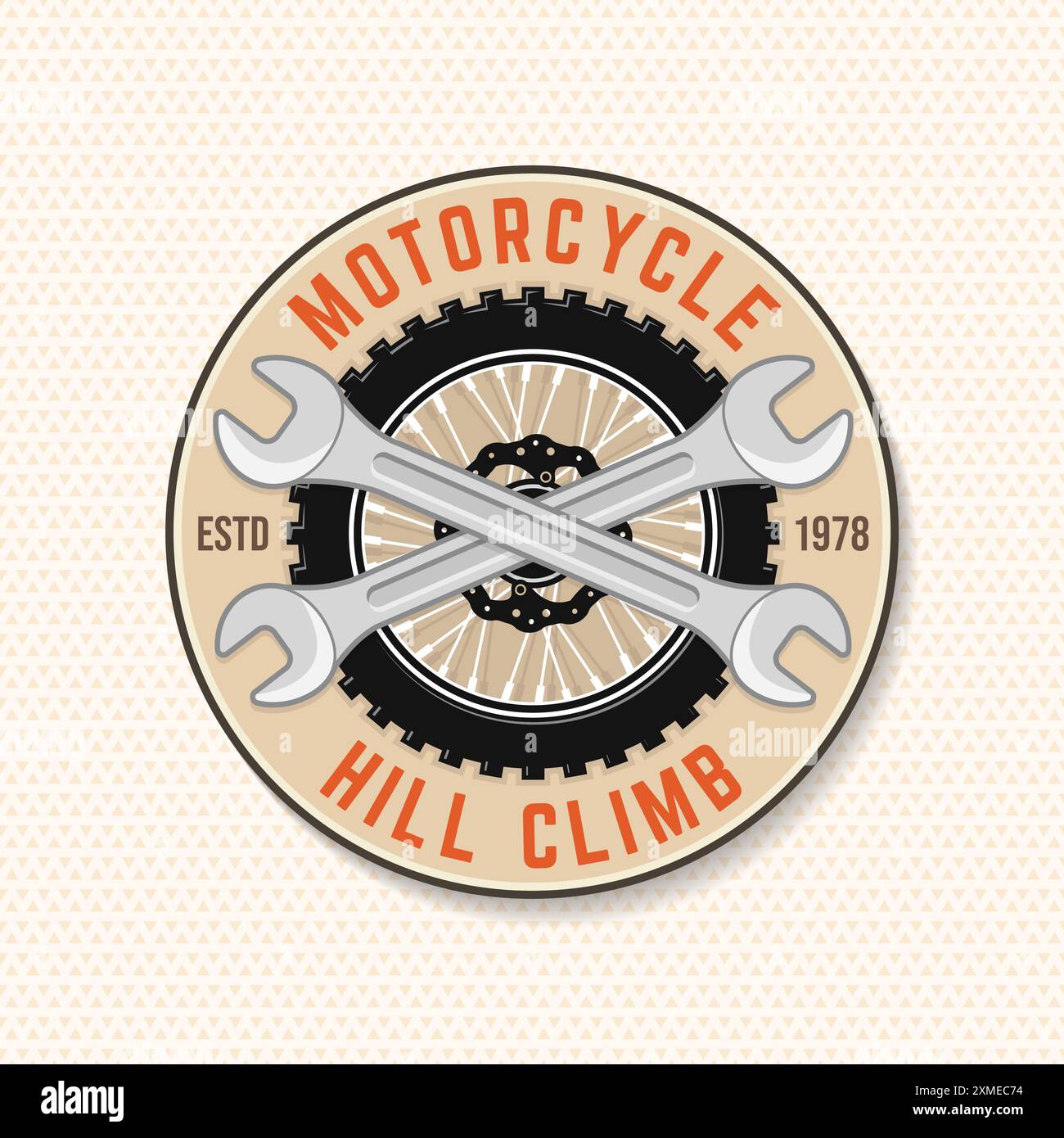 Motorcycle hill climb logo, badge, sticker. Vector. Extreme sport with ...