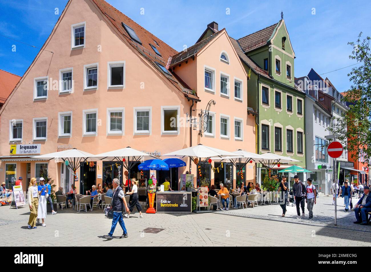 Pedestrian zone Klostersteige, Kempten, Allgaeu, Bavaria, Germany Stock ...