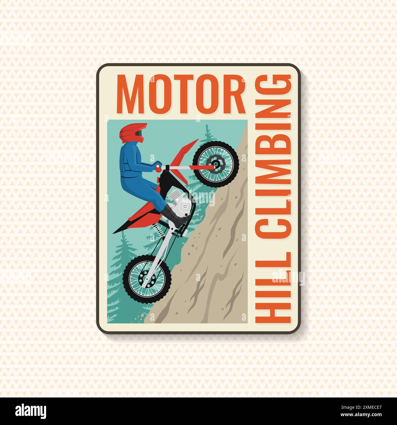Motorcycle hill climb logo, badge, sticker. Vector. Extreme sport with ...