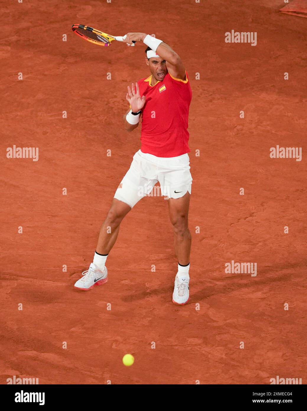 Rafael Nadal (ESP) and Carlos Alcaraz (ESP) against Maximo Gonzalez ...