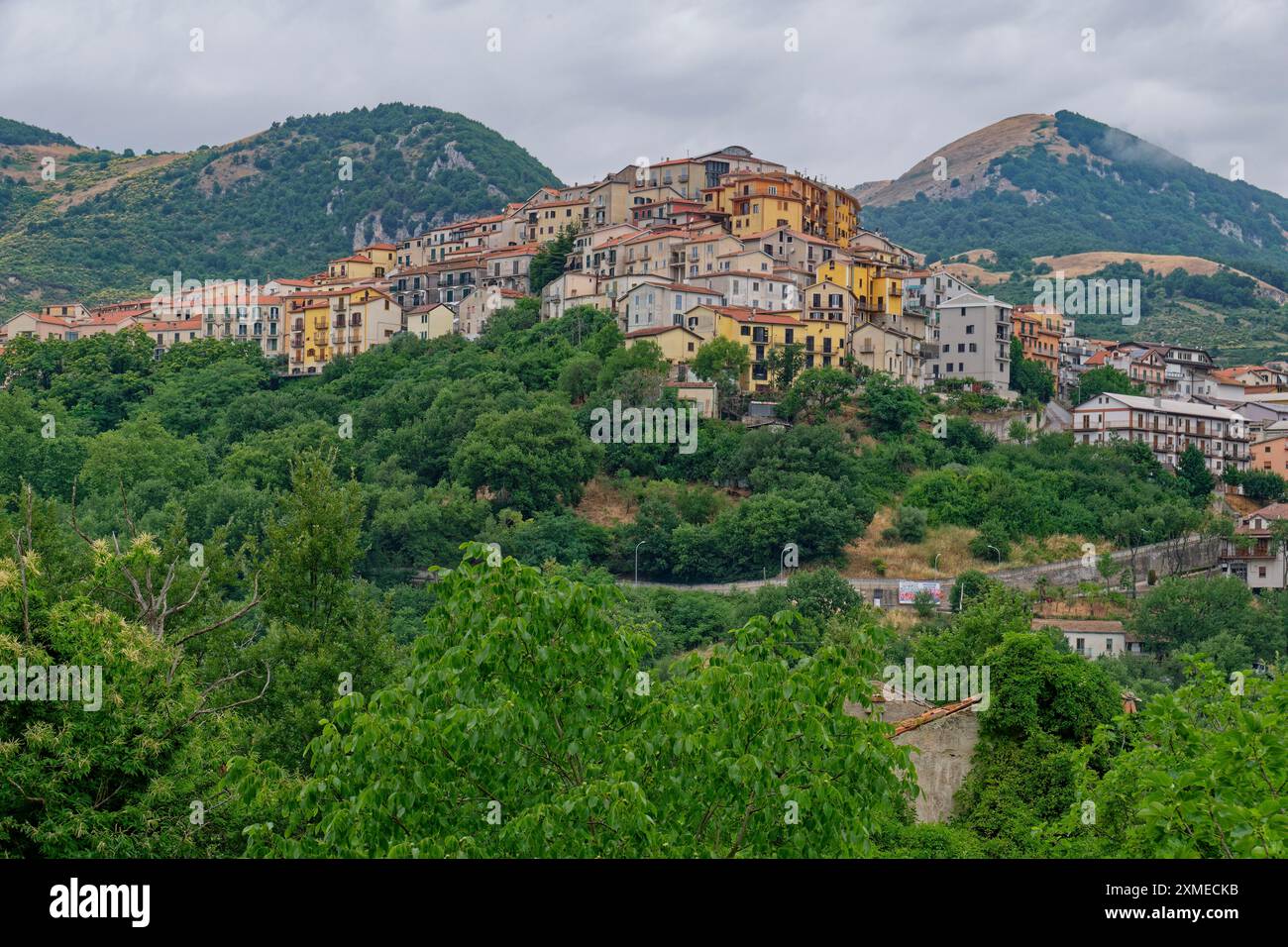 The mountain village of Bella and the southern Italian landscape. Bella ...