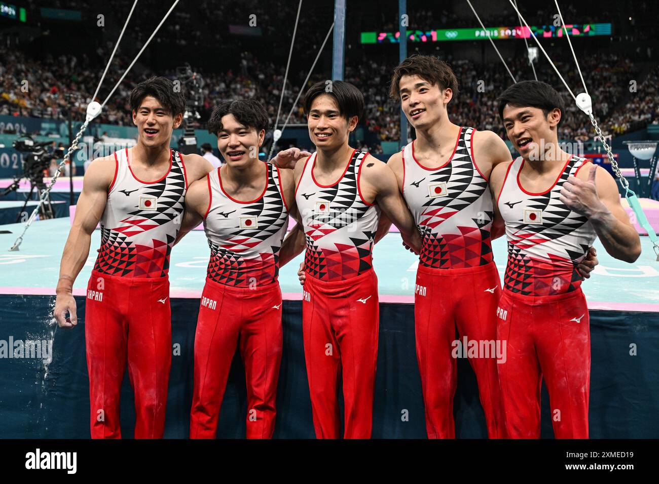 Paris, France. 27th July, 2024. Players of Team Japan pose for a group ...