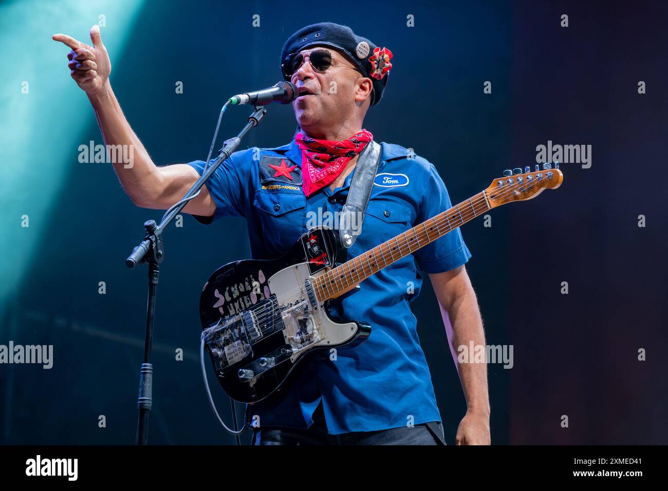 Tom Morello, stage name of Thomas Baptiste Morello, during his live ...