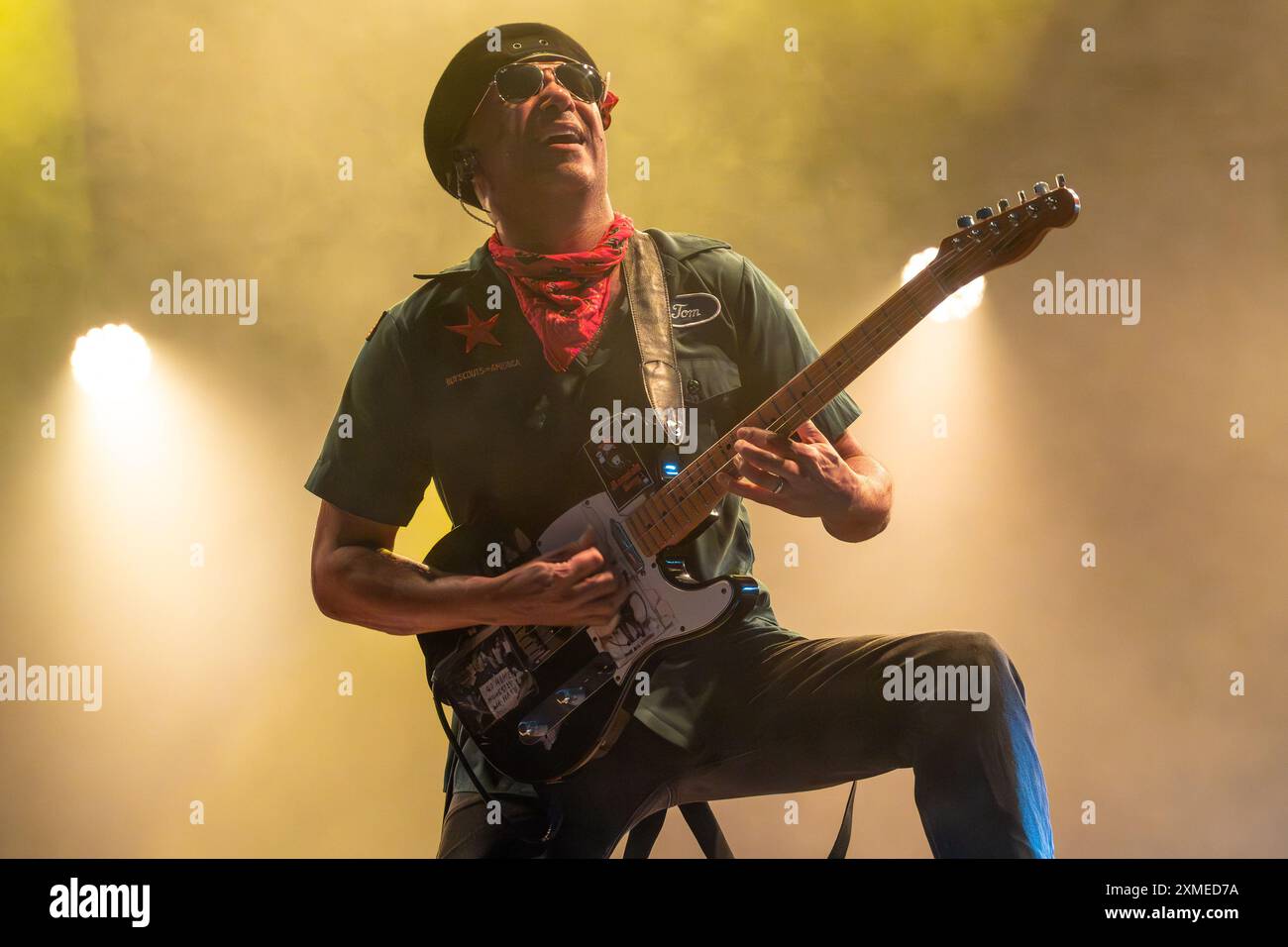 Tom Morello, stage name of Thomas Baptiste Morello, during his live ...