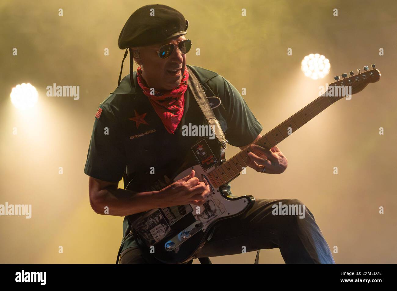 Tom Morello, stage name of Thomas Baptiste Morello, during his live ...
