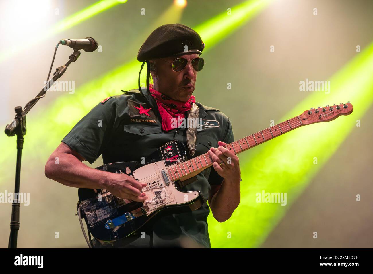 Tom Morello, stage name of Thomas Baptiste Morello, during his live ...