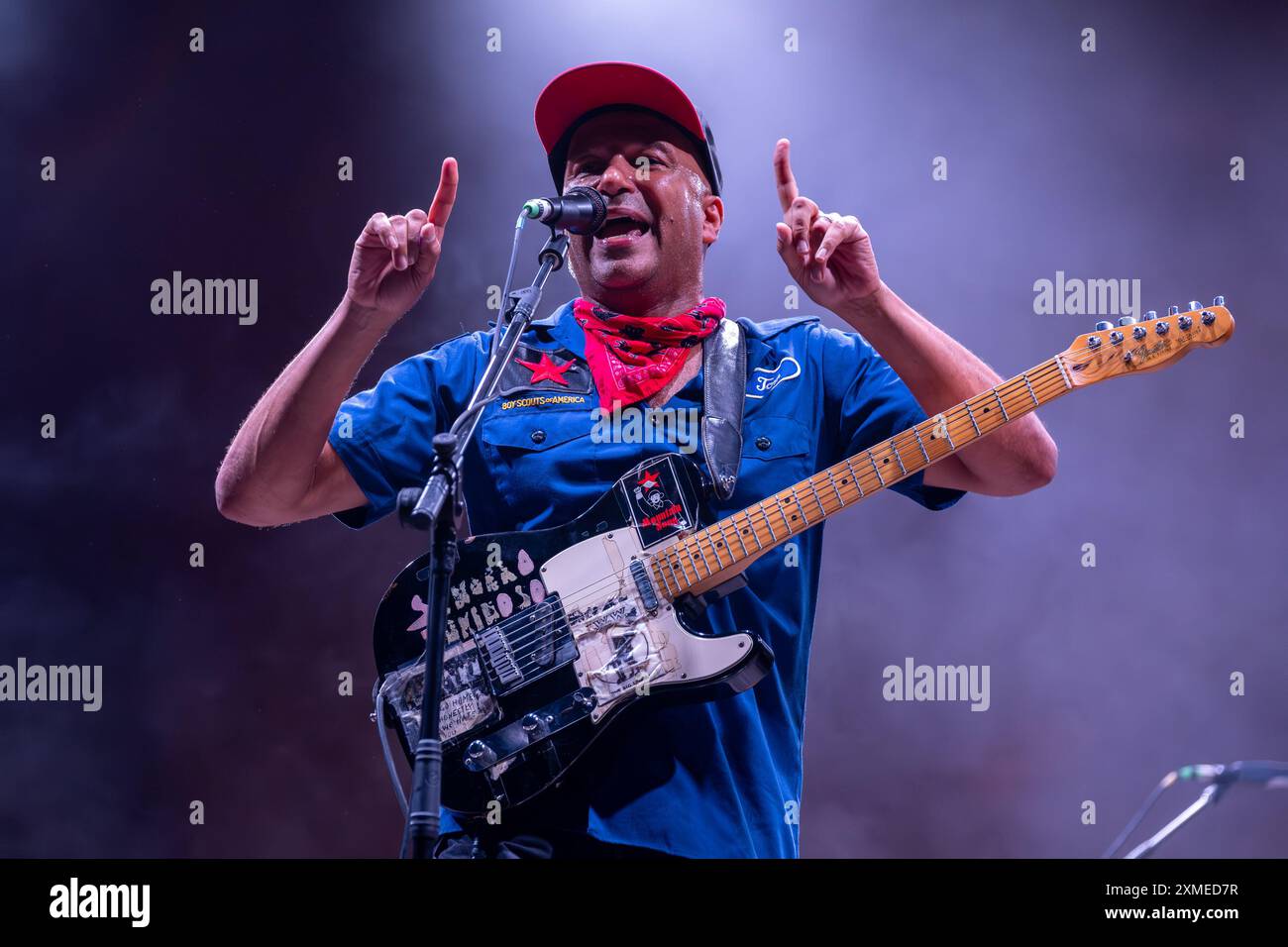 Tom Morello, stage name of Thomas Baptiste Morello, during his live ...