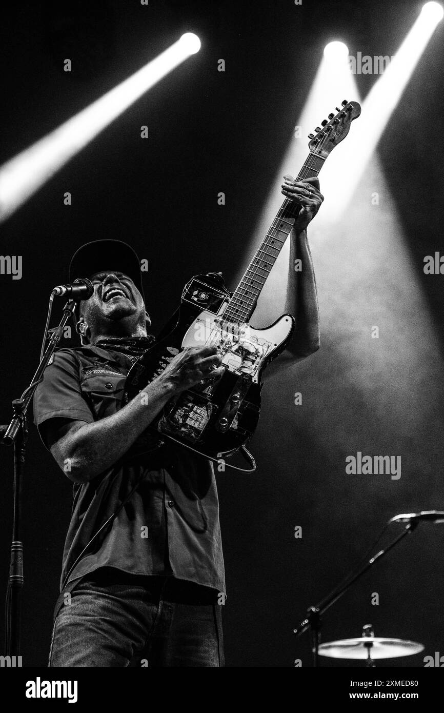 Tom Morello, stage name of Thomas Baptiste Morello, during his live ...