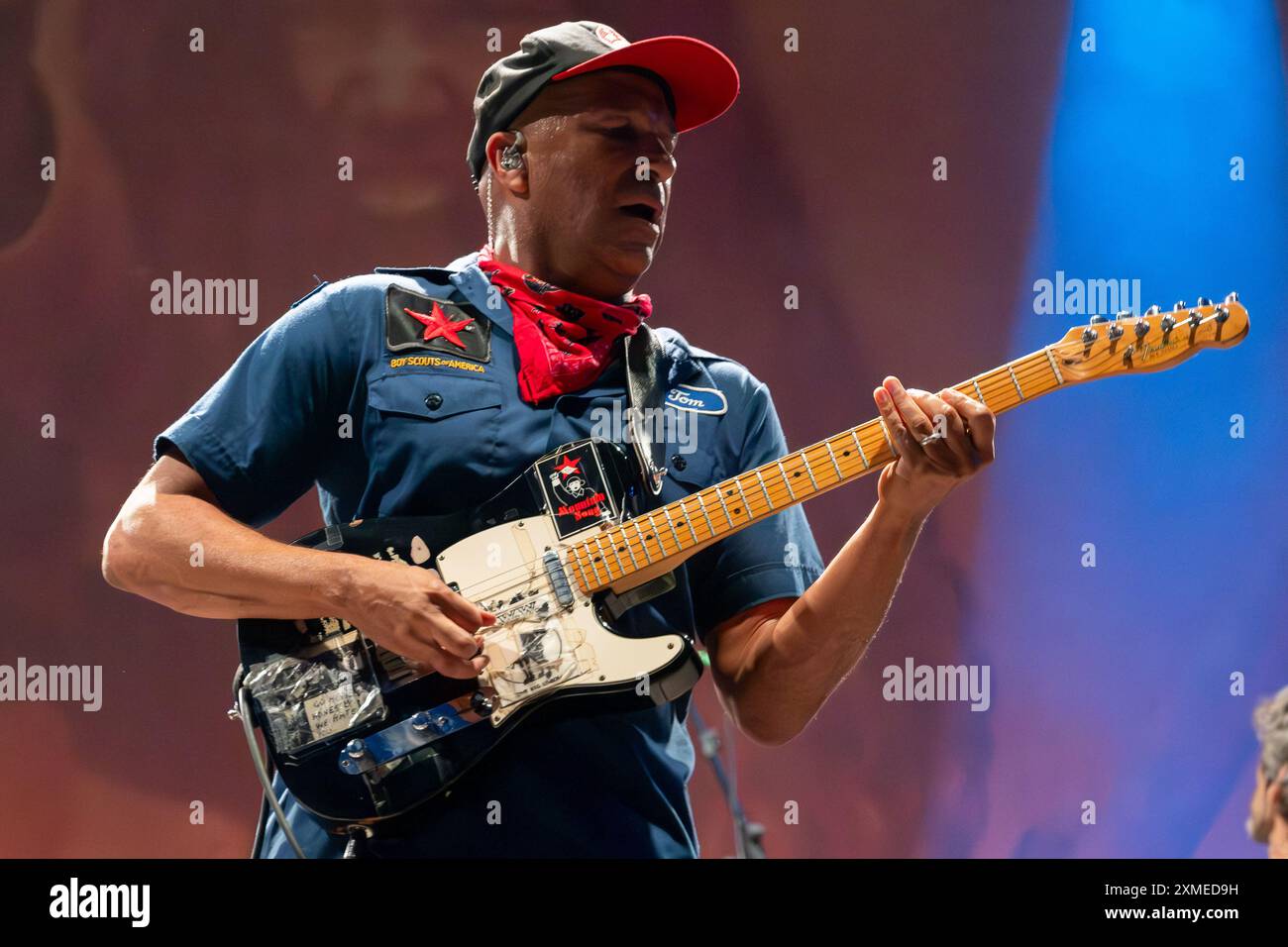 Tom Morello, stage name of Thomas Baptiste Morello, during his live ...