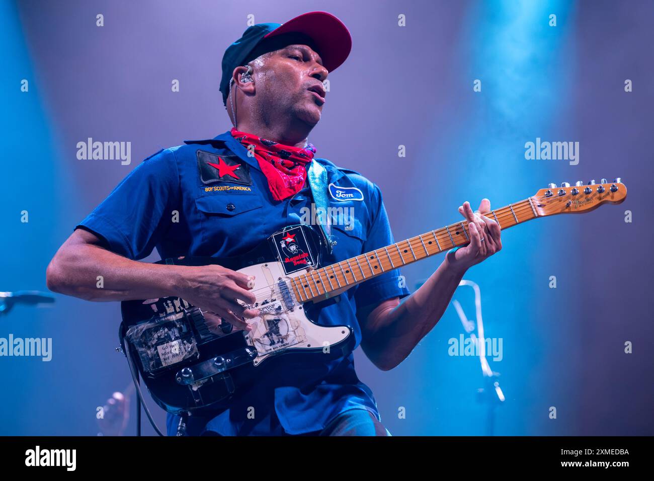 Tom Morello, stage name of Thomas Baptiste Morello, during his live ...