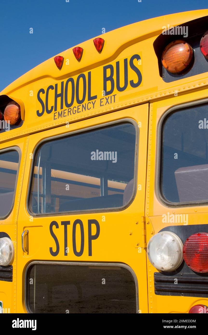 COLORADO, USA: School buses sit prepared in a depot to await the start ...