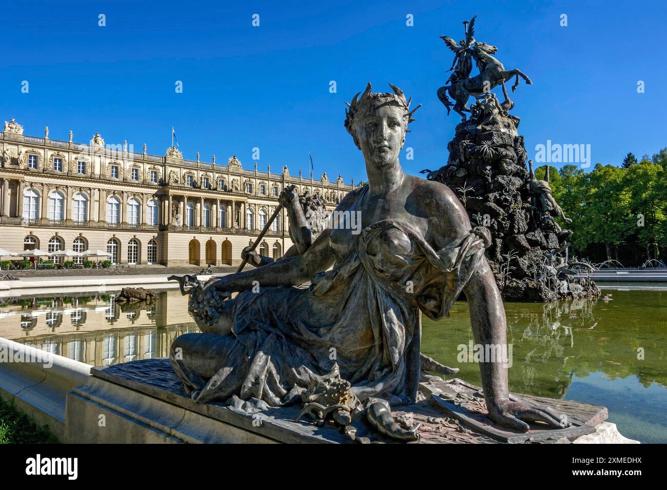 Mythological female figure at the edge of the Fama Fountain, Fama ...