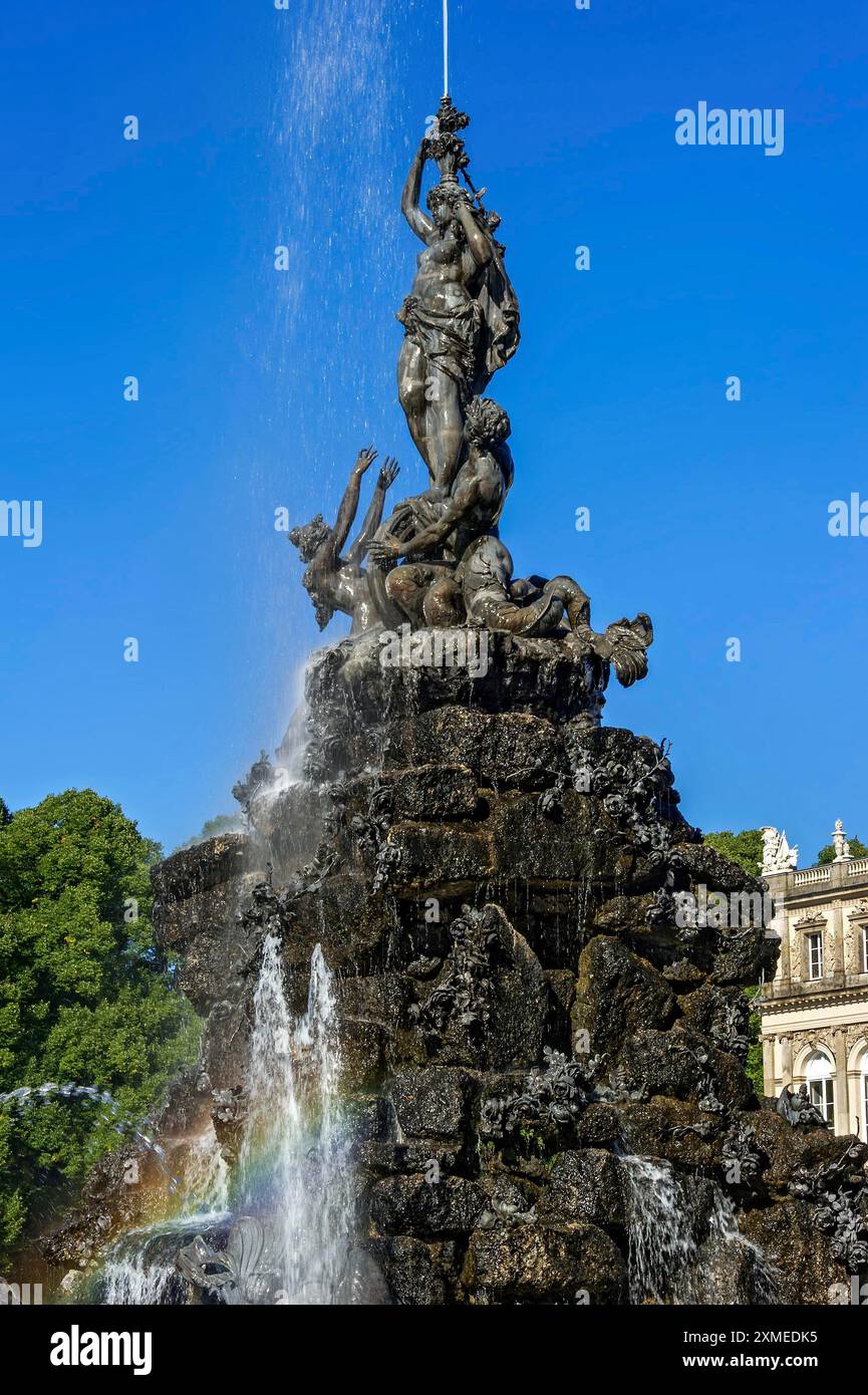 Fountain figure of the goddess Fortuna on the wheel of fortune, Fortuna ...