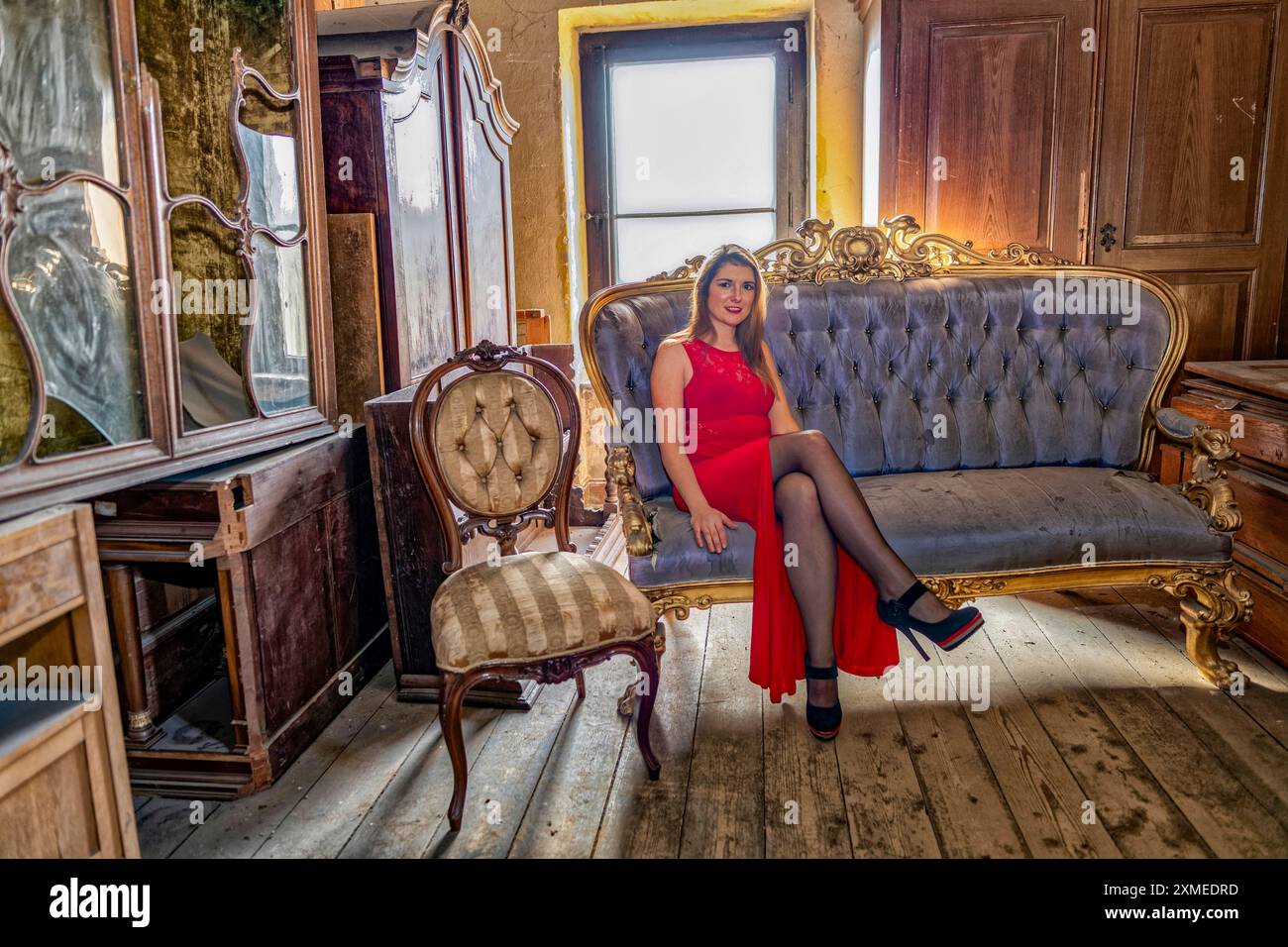 Eva Lost Place in the castle Stock Photo - Alamy