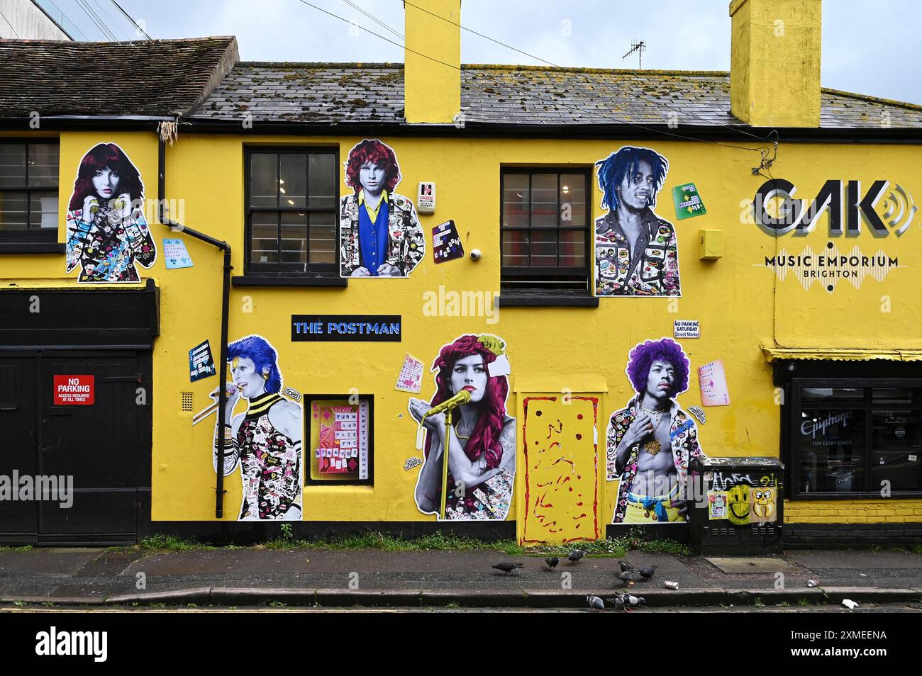 Music Emporium, building with pictures of Kate Bush, David Bowie, Jim ...