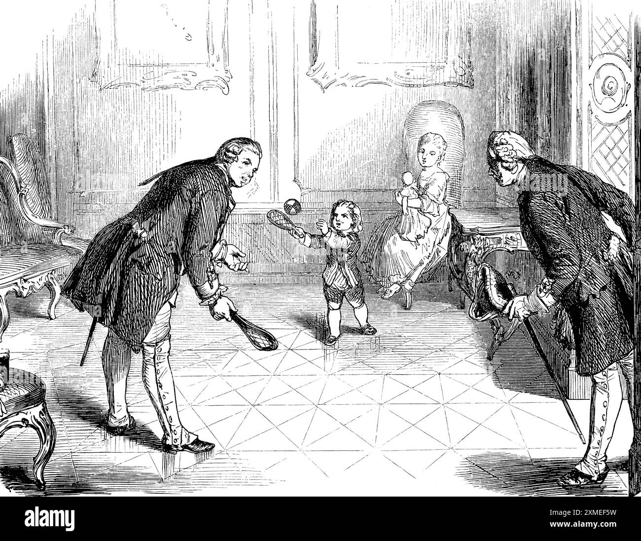 Historical family activity Black and White Stock Photos & Images - Alamy