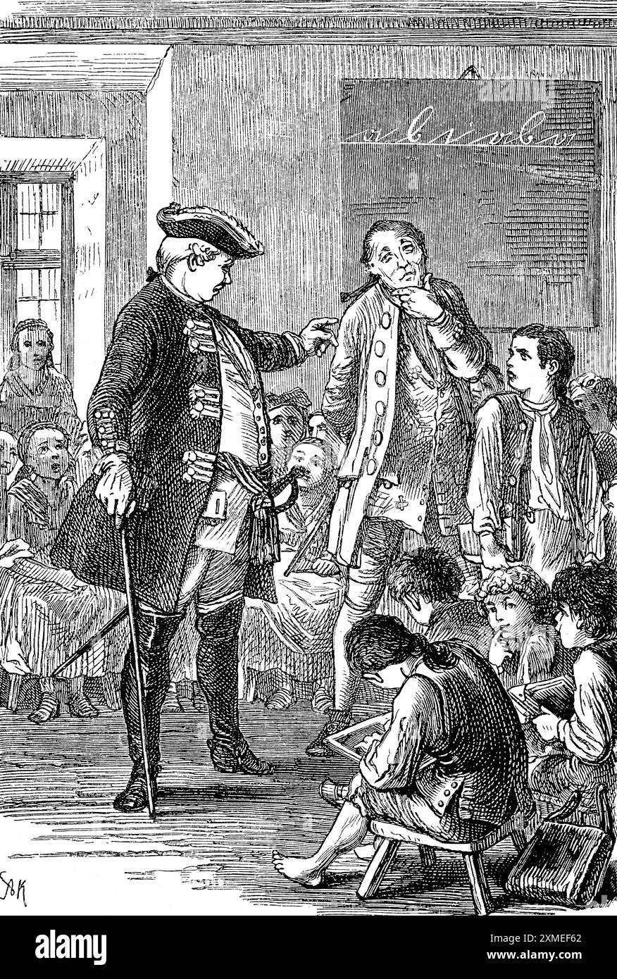 King Friedrich Wilhelm visits the school of Wusterhausen, Brandenburg ...