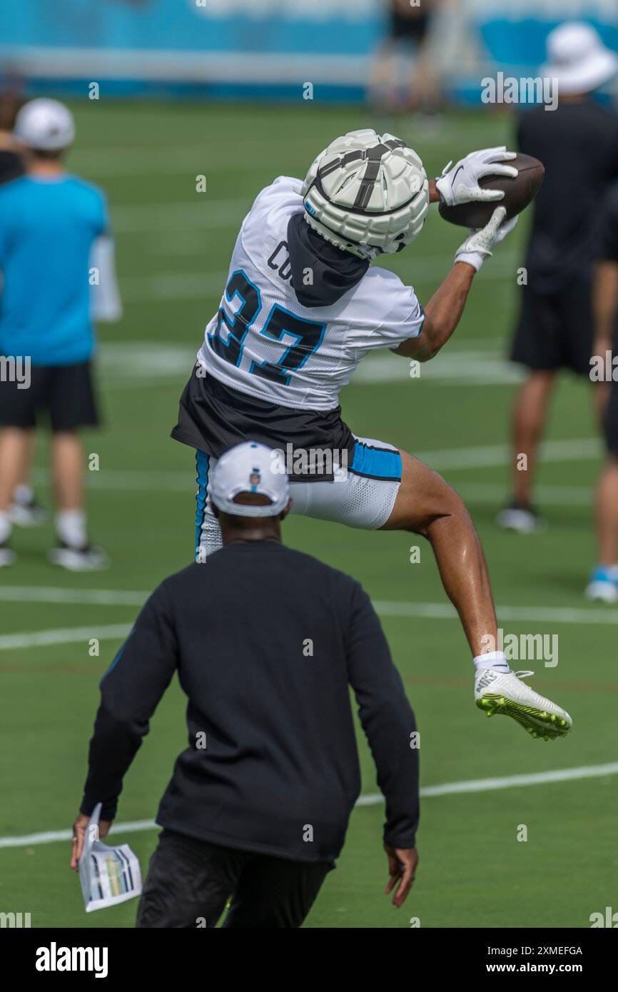 Charlotte, NC USA: Carolina Panthers safety Alex Cook (27) catches a ...