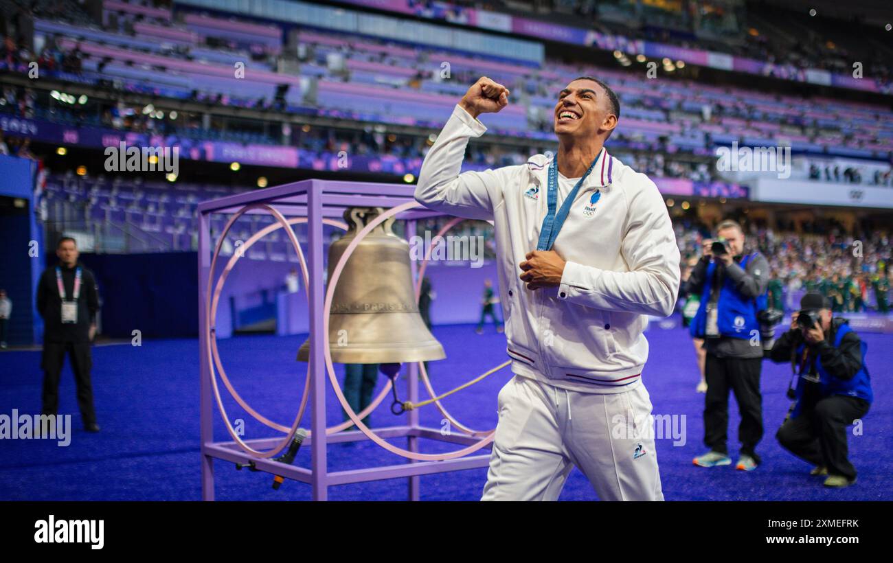 Paris, France. 27th Jul 2024. Final jubilation: Aaron Grandidier ...