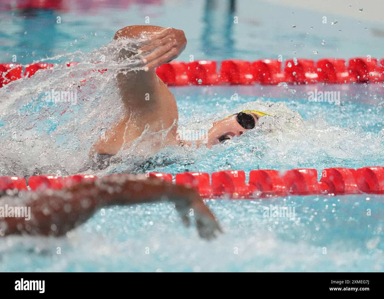 Paris, France. 27th July, 2024. A swimmer from Team Australia competes ...