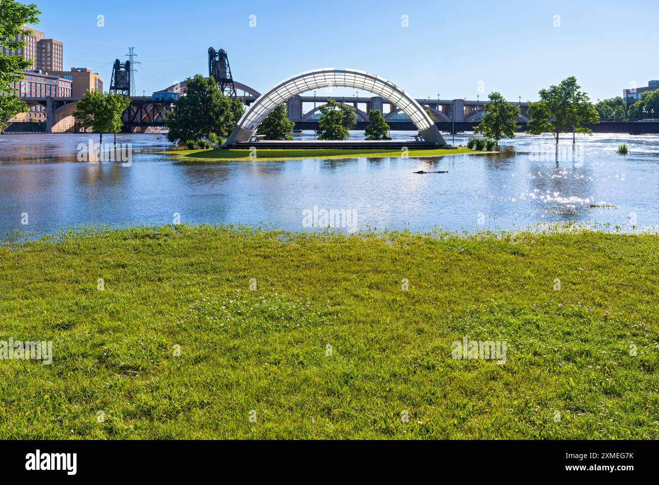 part of raspberry island regional park submerged under mississippi ...