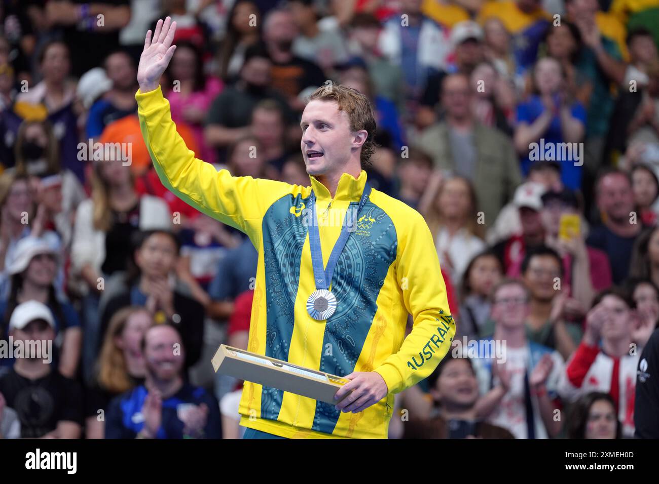 Paris, France. 27th July, 2024. Silver medalist Elijah Winnington of ...