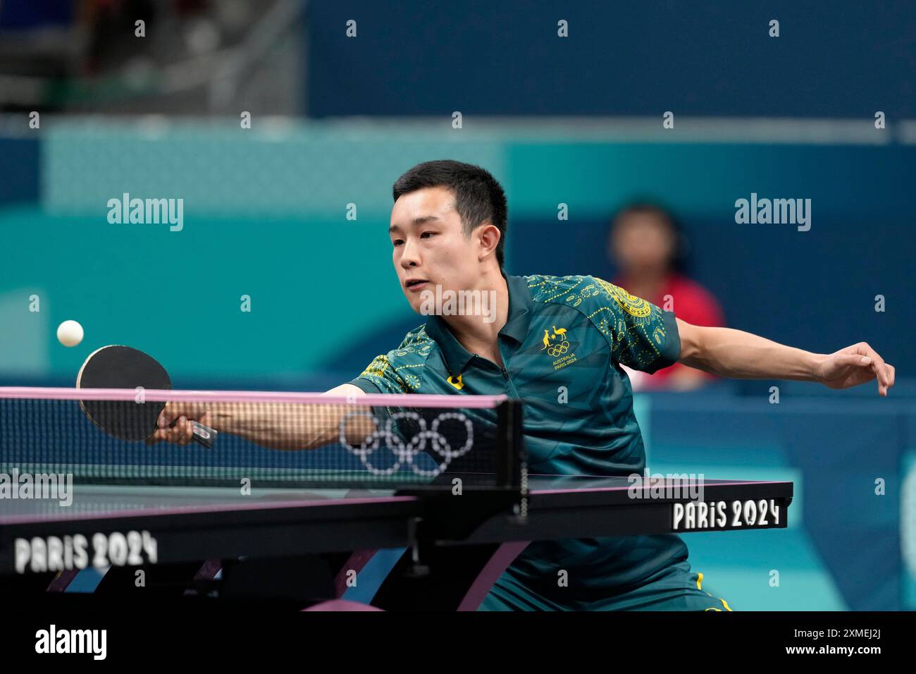 Australia's Finn Luu plays against Equador's Alberto Mino during a men ...
