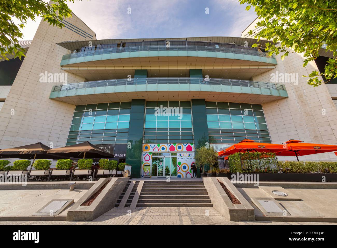 Baku, Azerbaijan - May 10, 2024: Side entrance of Park Bulvar Mall. The ...