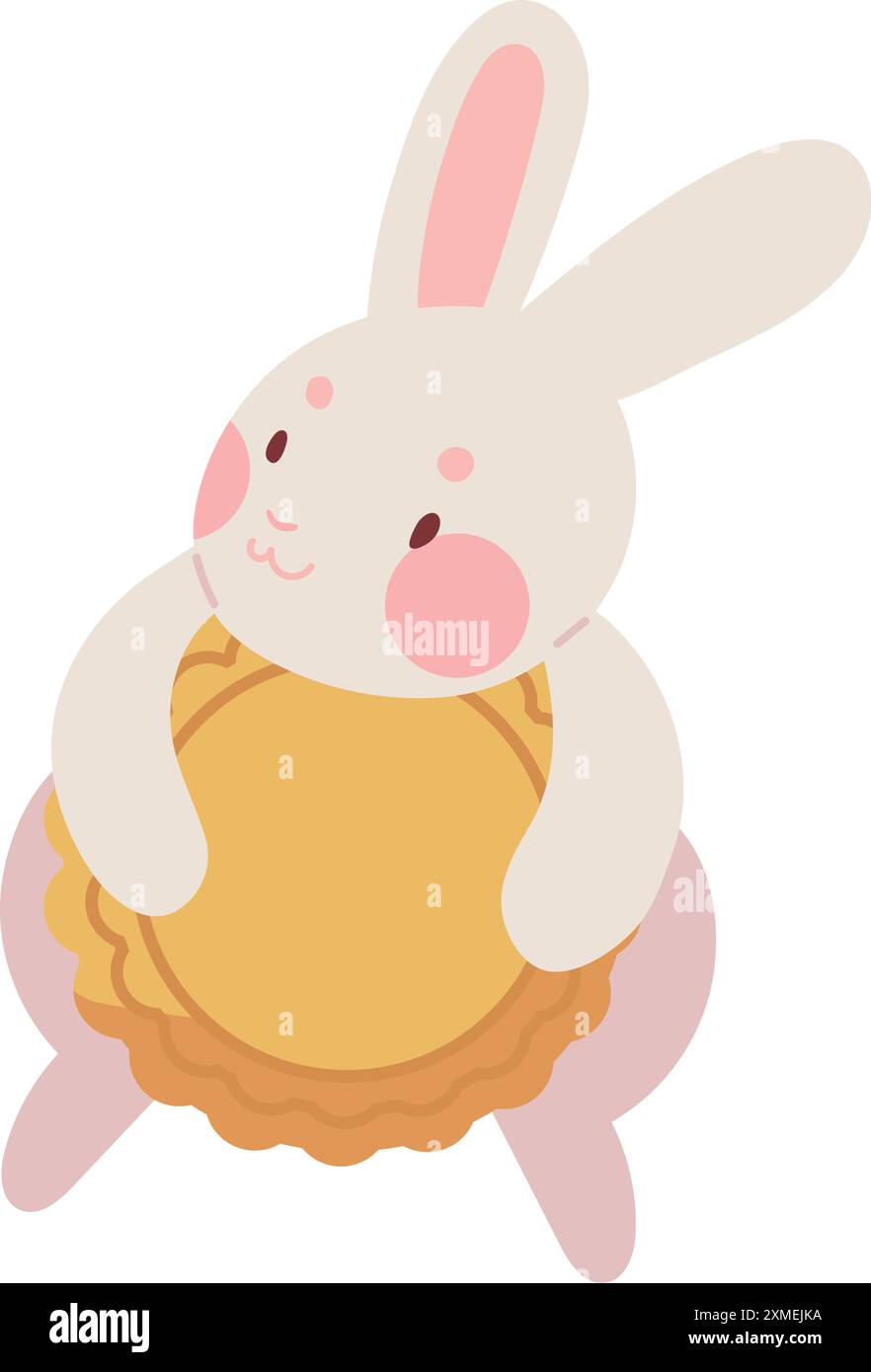 cartoon rabbit and mooncake Stock Vector Image & Art - Alamy