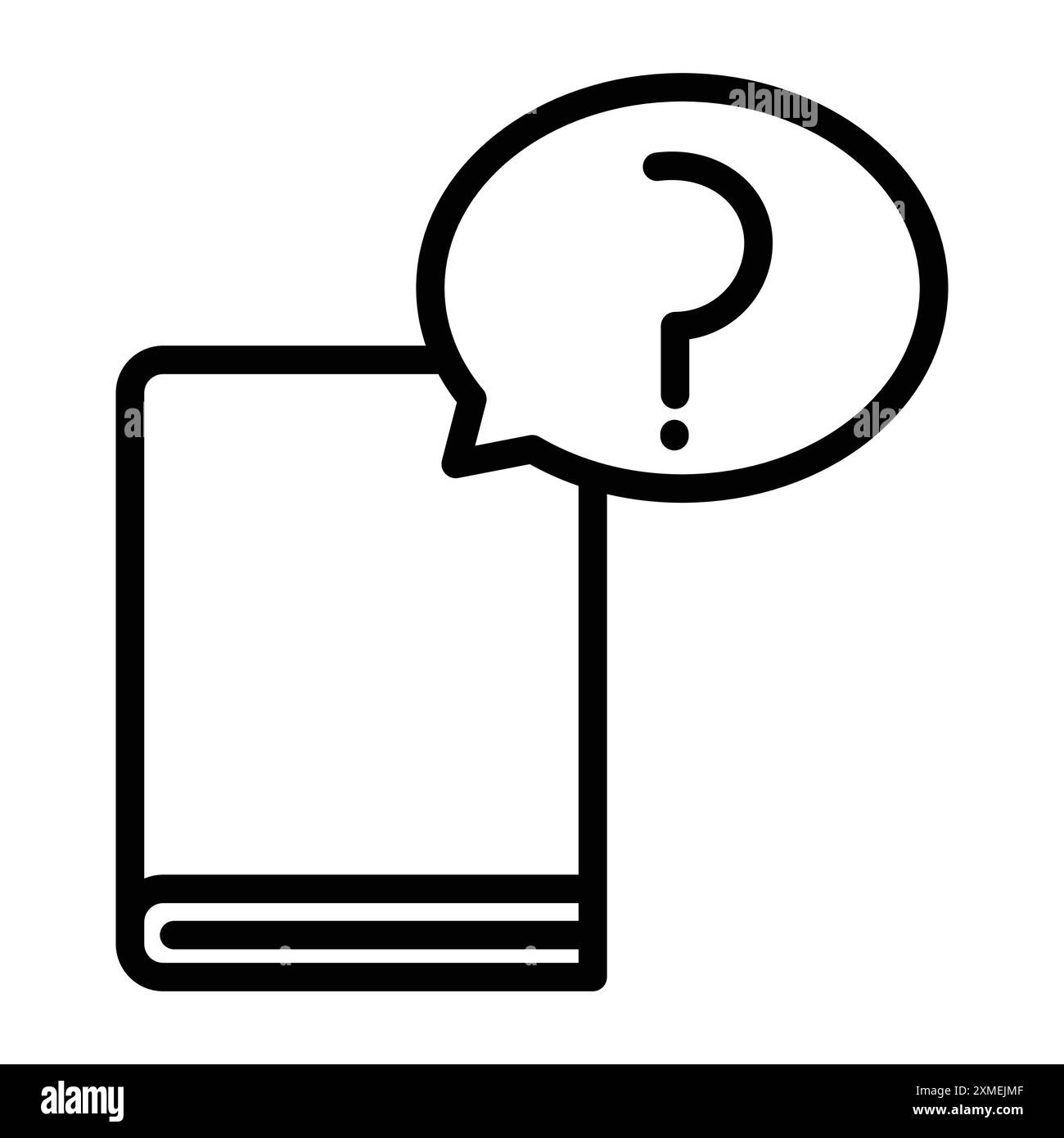 book with question mark icon set in thin line outline style and linear ...